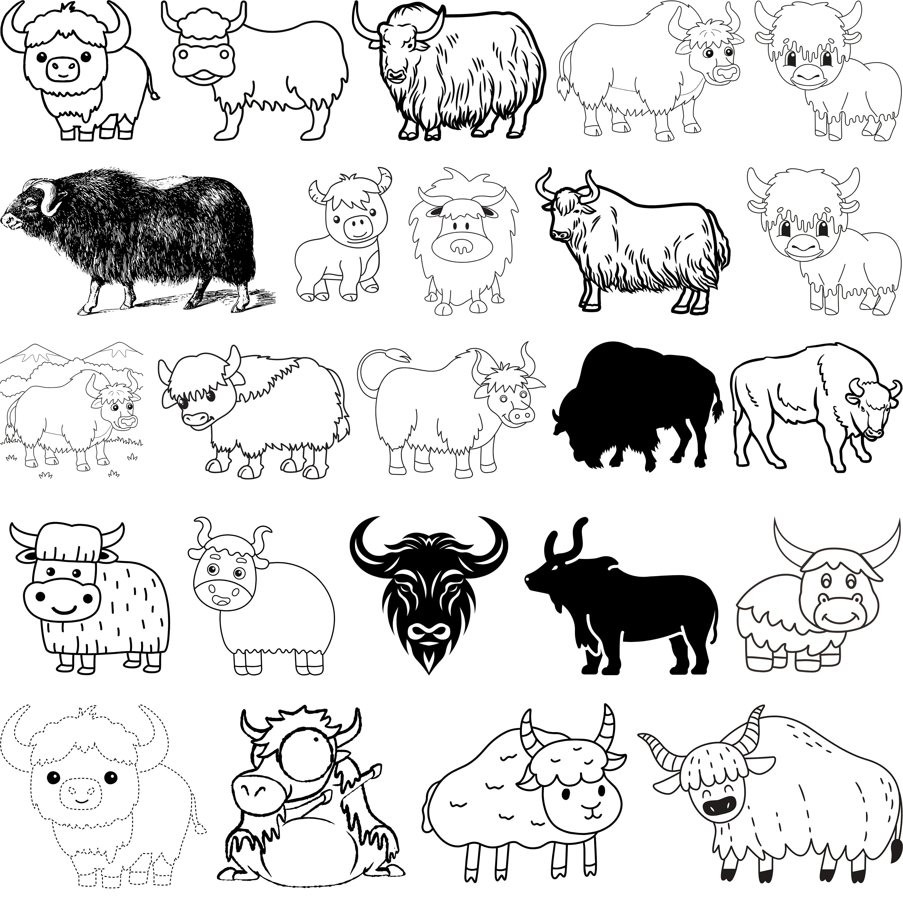 Musk Ox Svg Bundle, Musk Ox Svg, Musk Ox Clipart, Musk Ox Head Svg, Cow ...