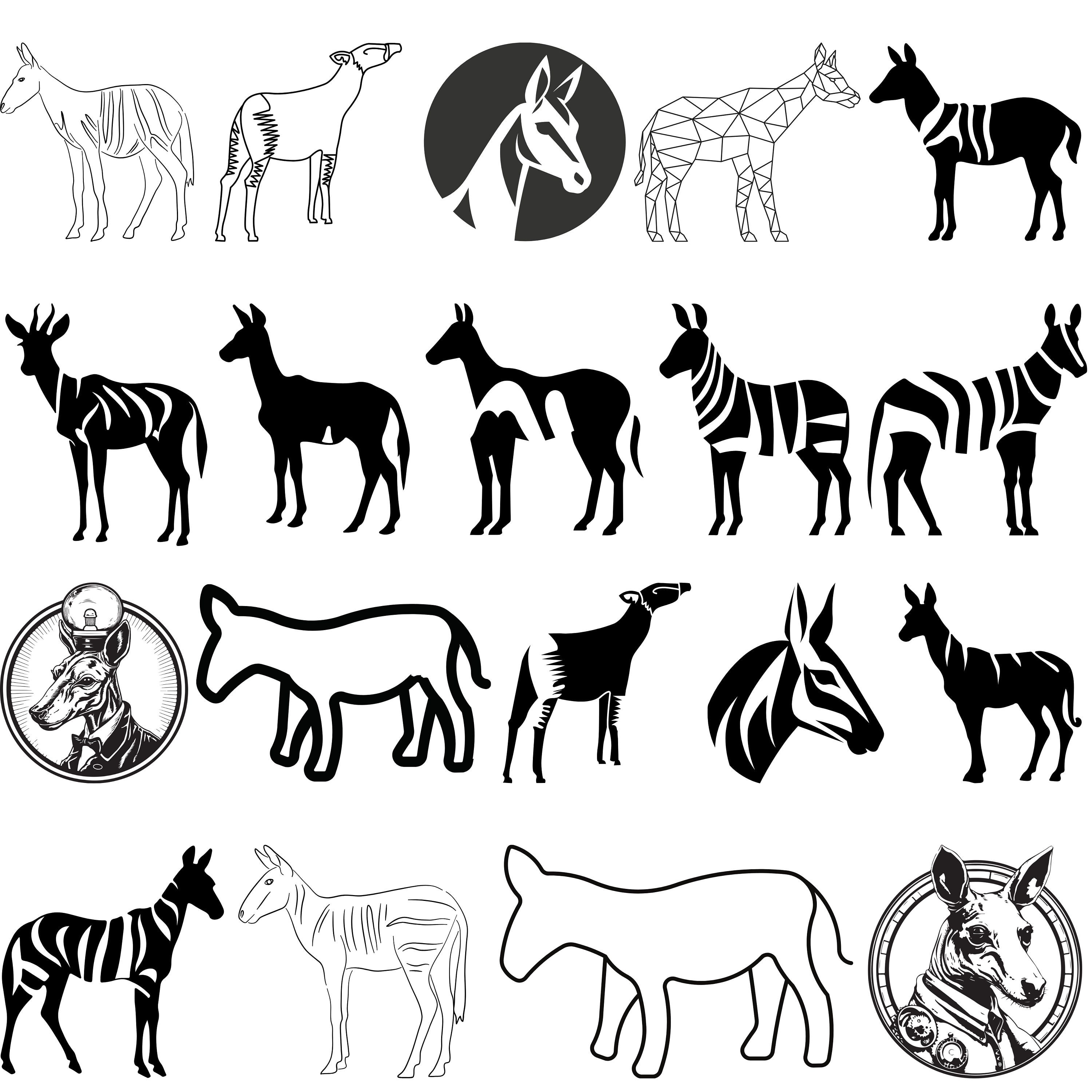 Okapi Svg Bundle, Okapi Svg, Okapi Clipart, Okapi Files for Cricut ...