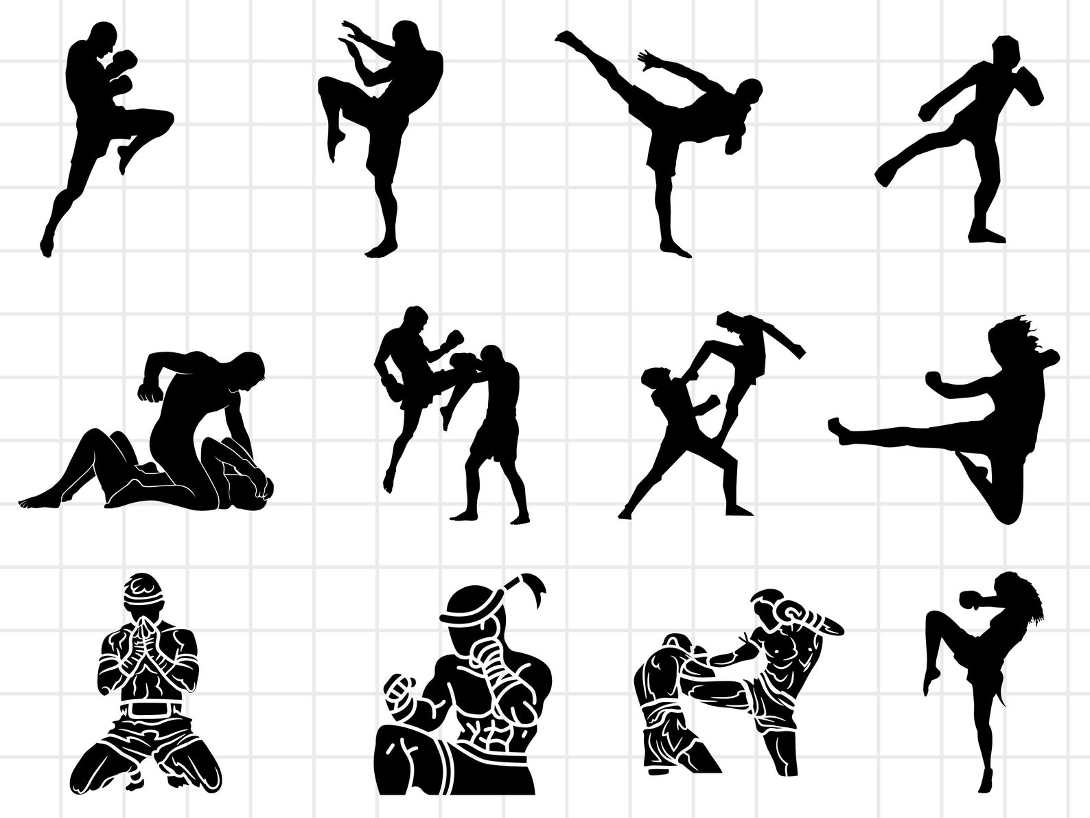 Muay Thai SVG Bundle, Muay Thai Vector, Martial Arts Svg, Muay Thai Dxf ...