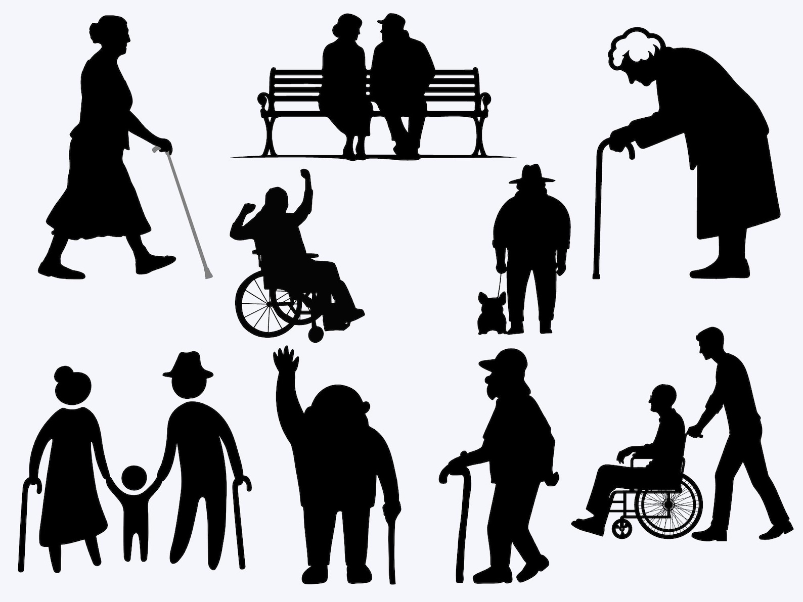 Elderly Couple SVG, Old People SVG, Grandma Svg, Grandpa Svg, Cute Old ...