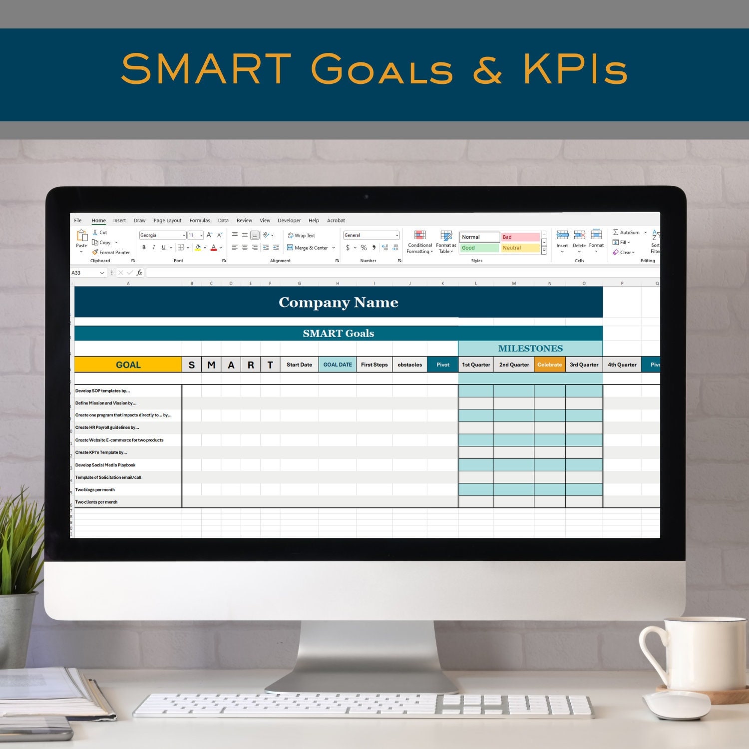 SMART Goals & Kpis Template for Nonprofits - Etsy
