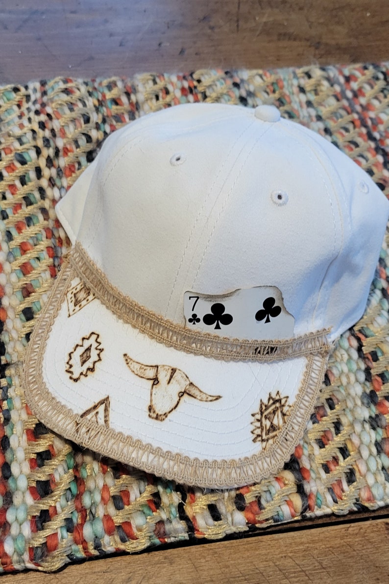 White Burned Steer Skull Ball Cap - Etsy
