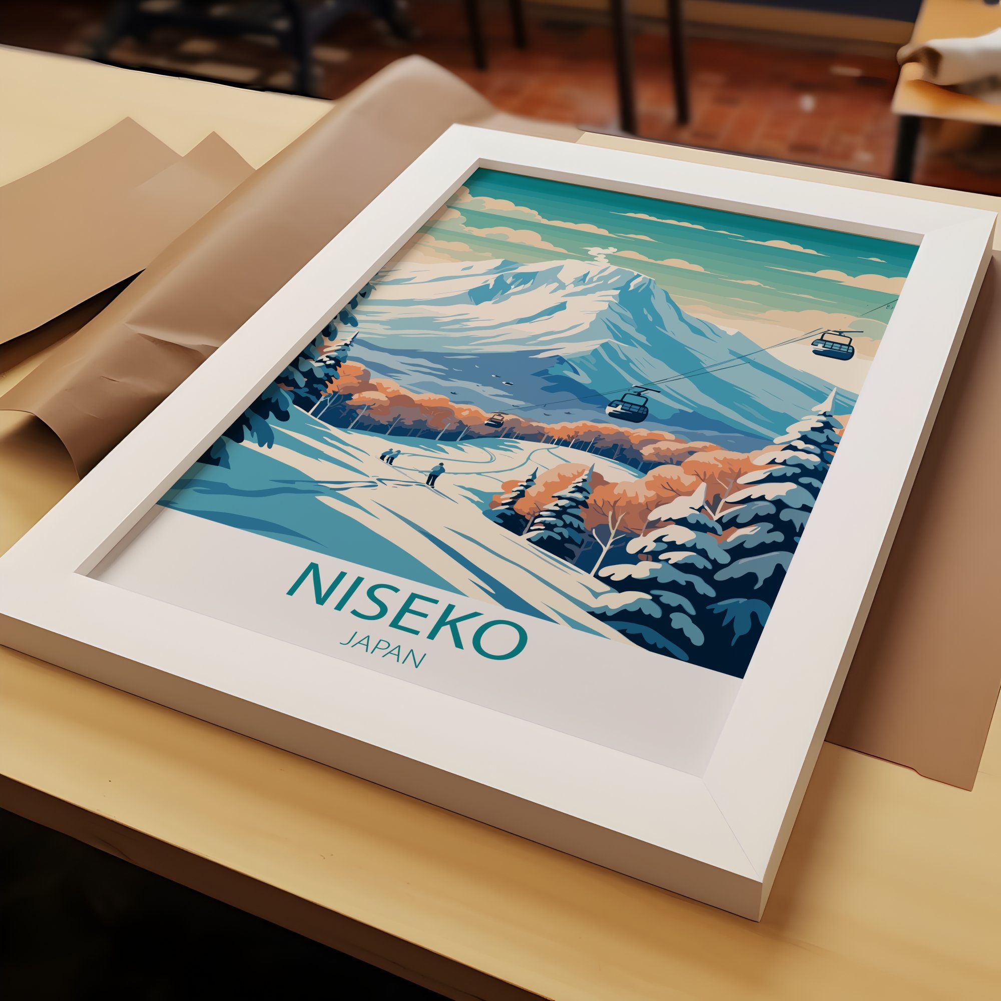 Niseko Japan Winter Travel Poster, Snow Ski Resort Art, Vintage ...