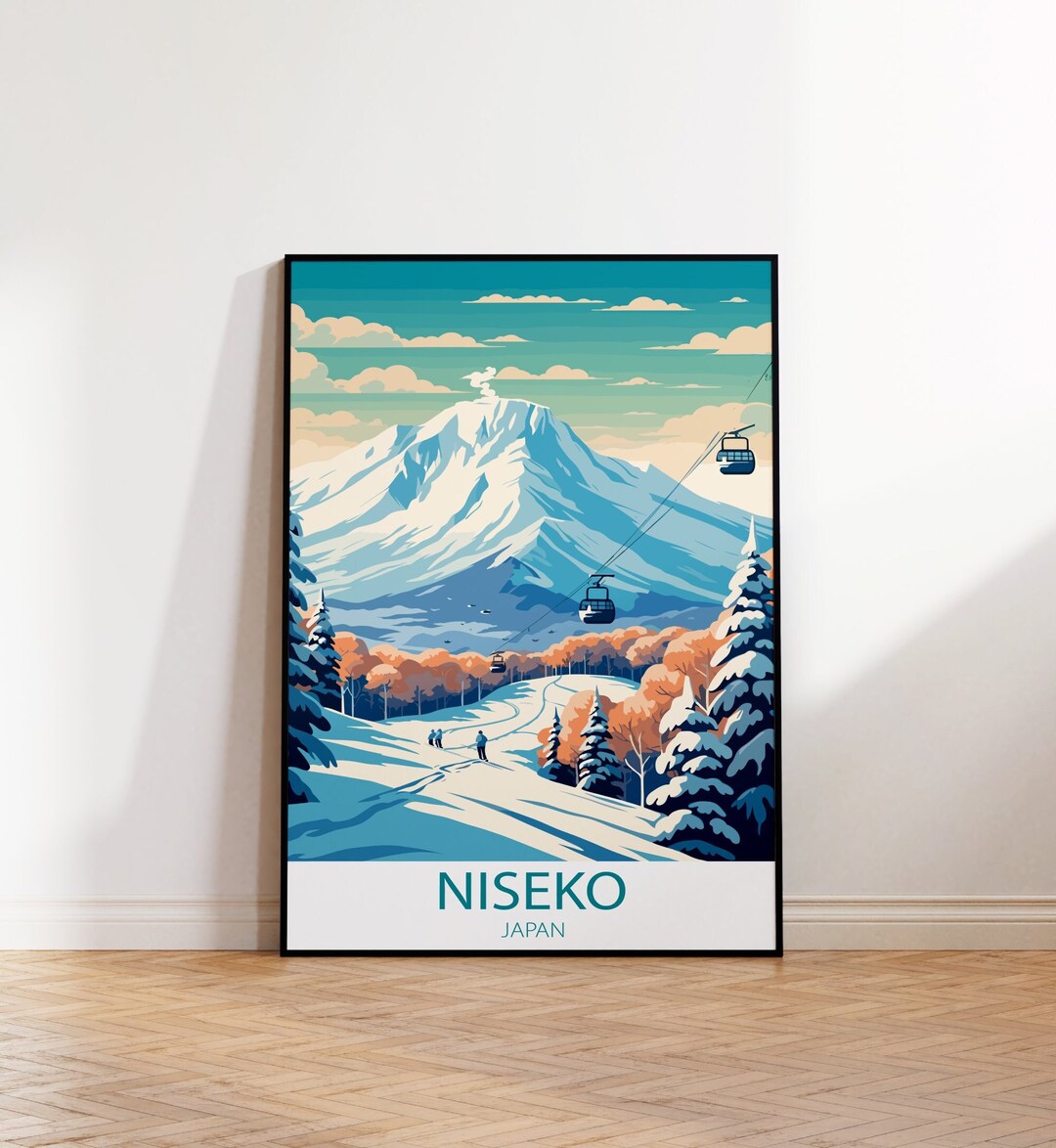 Niseko Japan Winter Travel Poster, Snow Ski Resort Art, Vintage ...