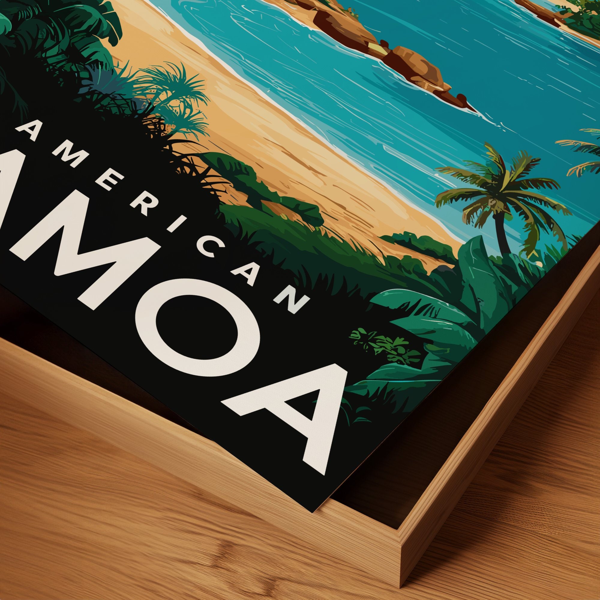 Vintage American Samoa Poster, Tropical Beach Art, National Park ...