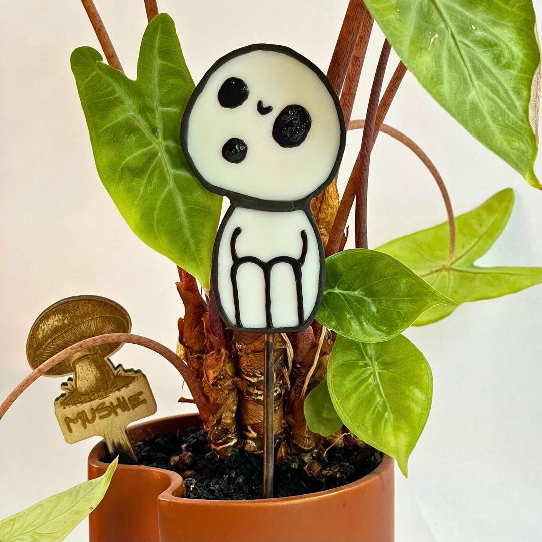 Kodama Stained Glass Planter Stake, Version 2 - Etsy