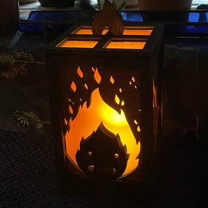 Fire Spirit Candle Lantern - Handmade Wooden Lantern - Etsy