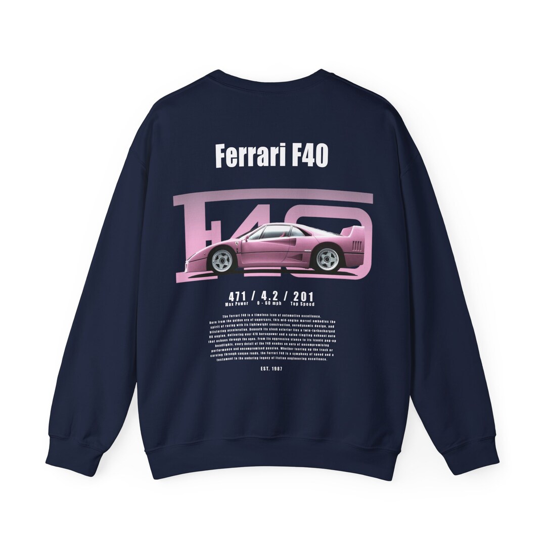 Pink Ferrari F40 Unisex Crewneck Sweatshirt, Automotive Graphic ...
