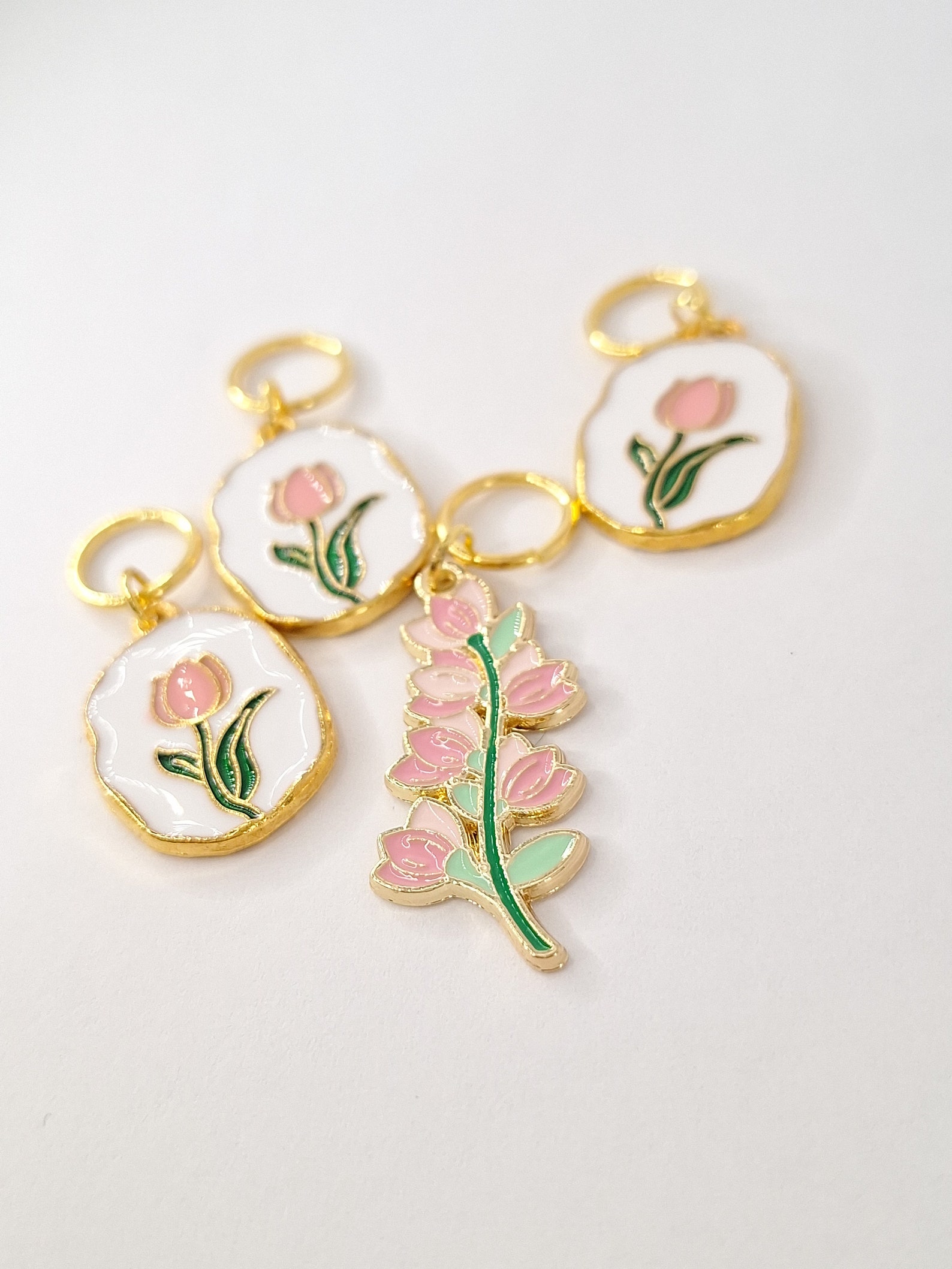 Pink Flower Stitch Markers - Pack of 4 - Cute Stitch Markers for ...