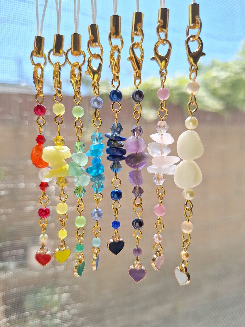 Gemstone Phone Charm, Handmade Cute Phone Charm - Etsy