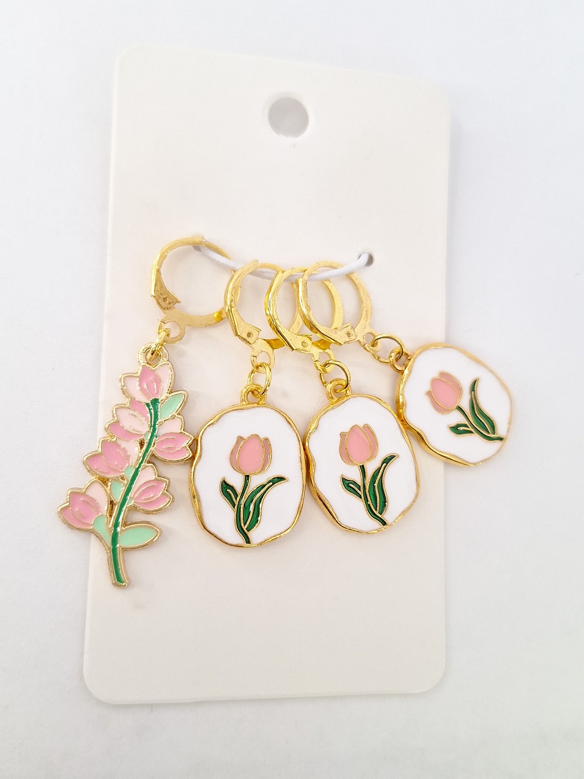 Pink Flower Stitch Markers - Pack of 4 - Cute Stitch Markers for ...