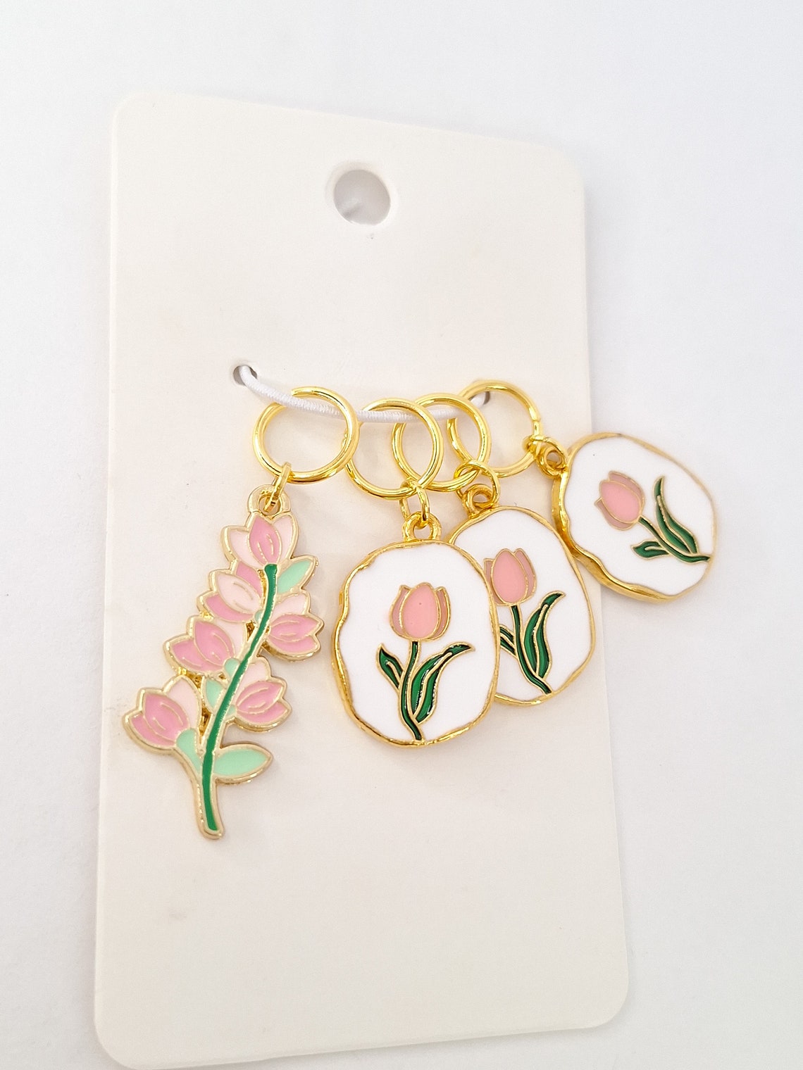 Pink Flower Stitch Markers - Pack of 4 - Cute Stitch Markers for ...