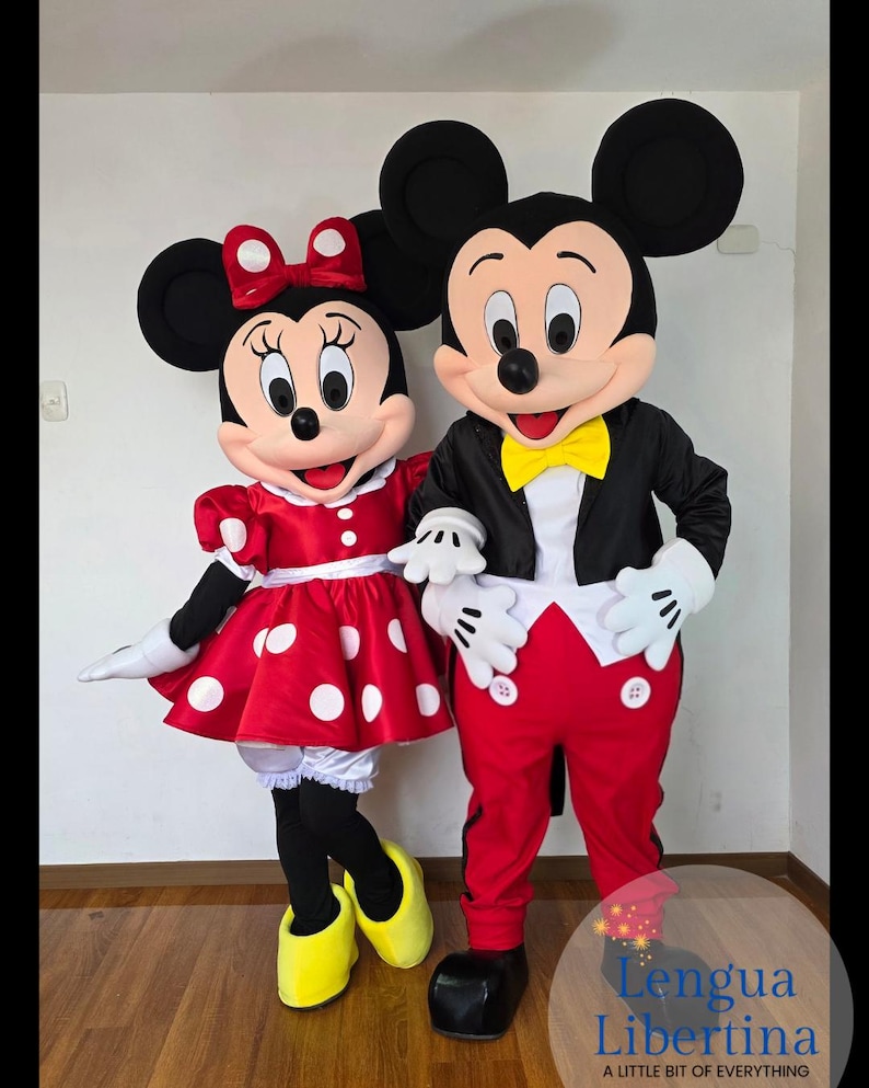 Mickey and Minnie Mascot Costume , Cosplay Mascot, Botarga, Minnie ...