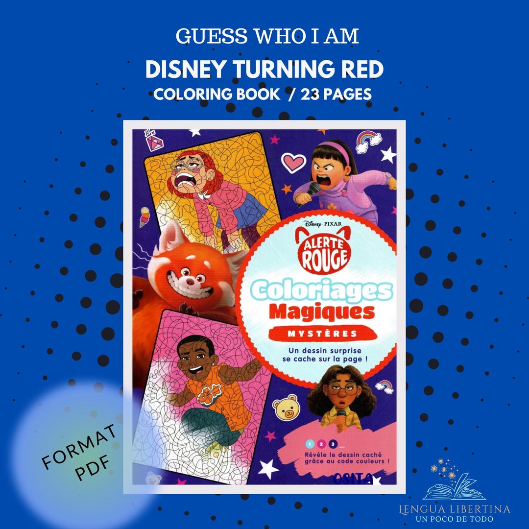 Turning Red, Turning Red Coloring Pages, Red Coloring Book, Color by ...