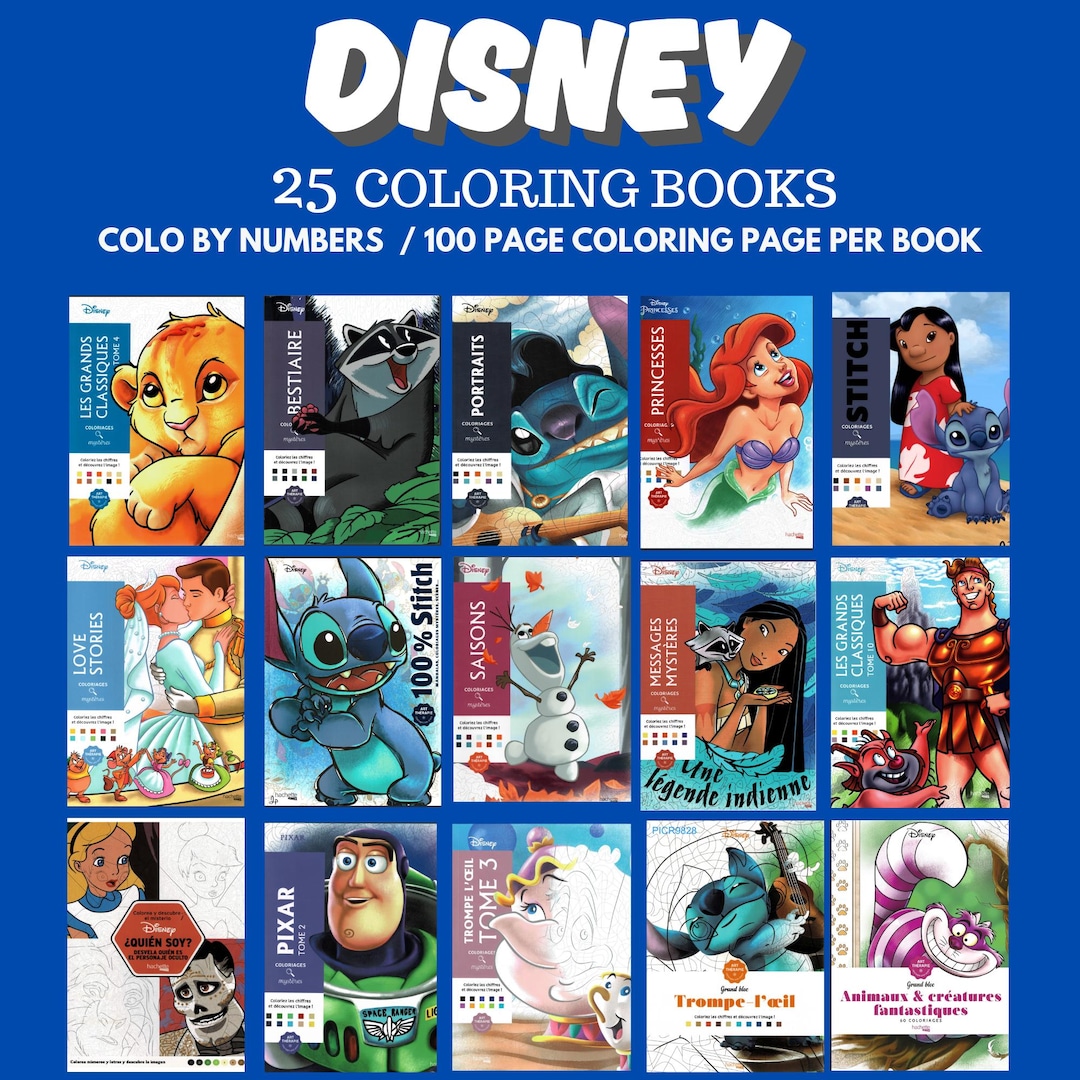 Set of 25 Digital Mystery Coloring Books - Disney Coloring Books ...