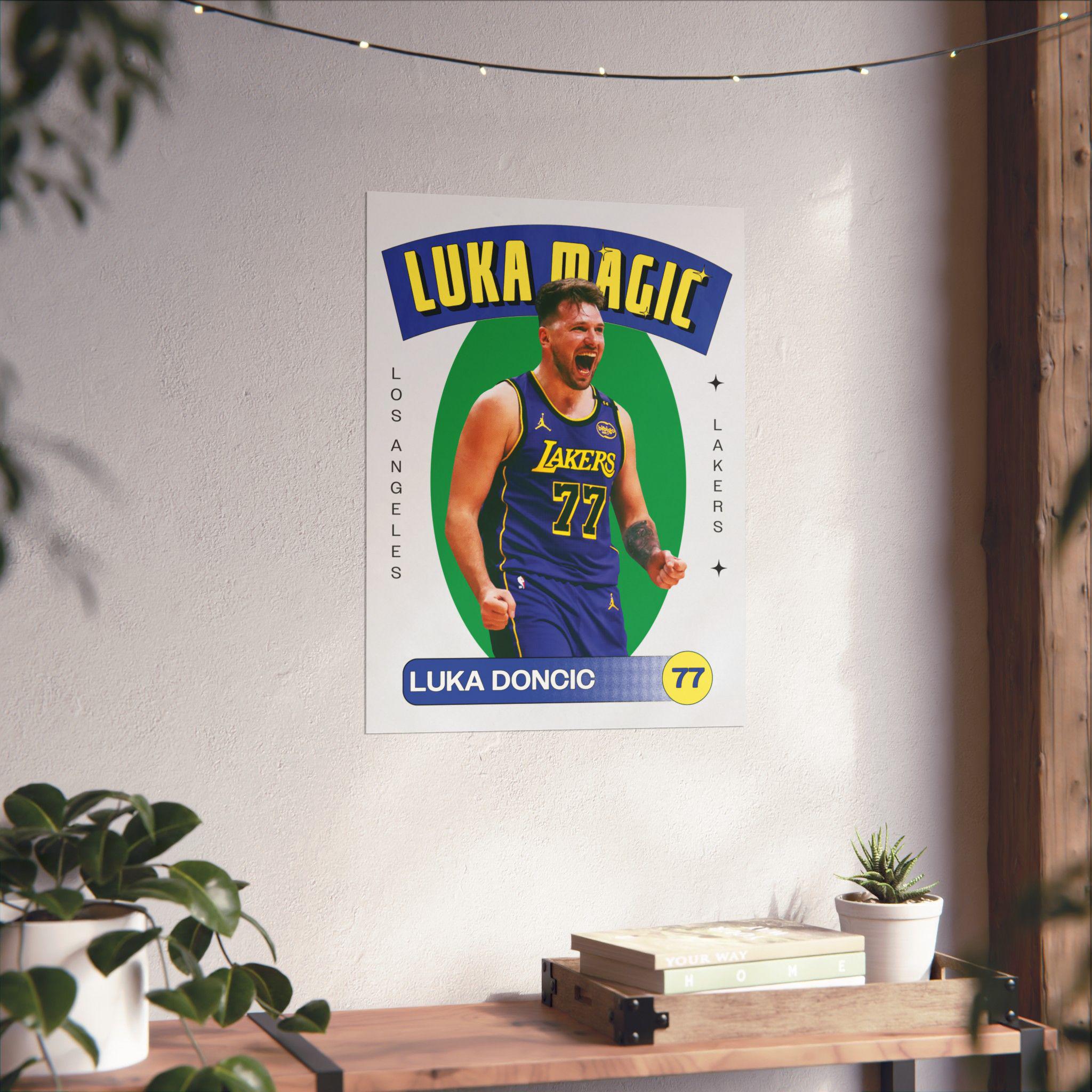 Luka Doncic NBA Poster, Vintage Basketball Card, NBA Gifts, Vintage ...