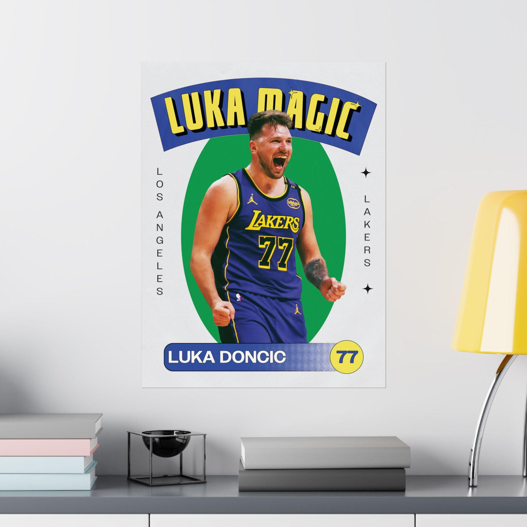 Luka Doncic NBA Poster, Vintage Basketball Card, NBA Gifts, Vintage ...
