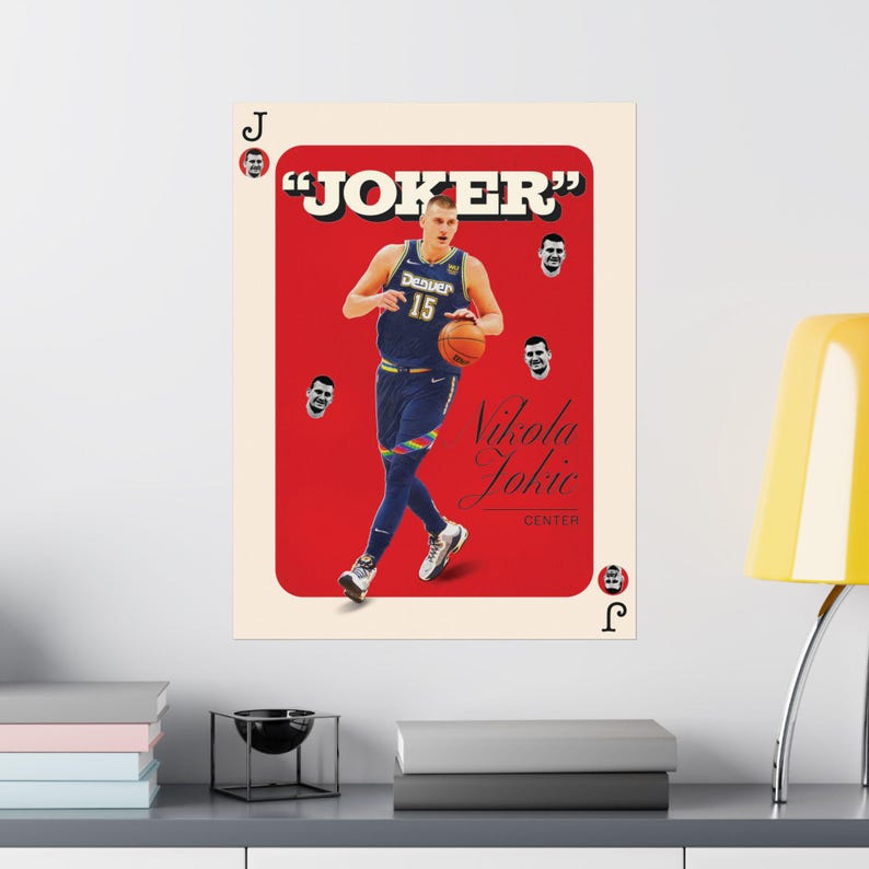 Nikola Jokic Poster, Joker Poster, Denver Nuggets Poster, Vintage ...