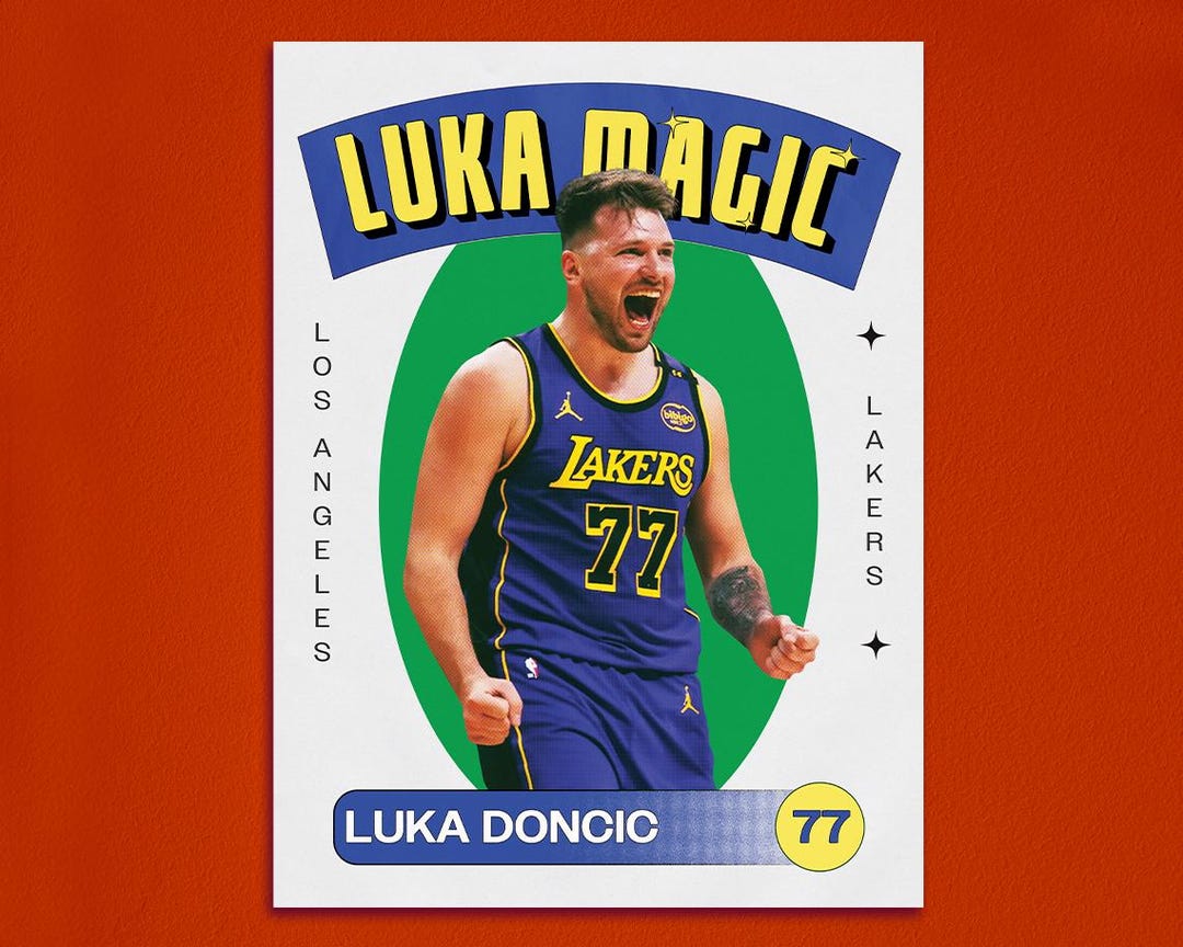 Luka Doncic NBA Poster, Vintage Basketball Card, NBA Gifts, Vintage ...