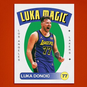 Luka Doncic NBA Poster, Vintage Basketball Card, NBA Gifts, Vintage ...