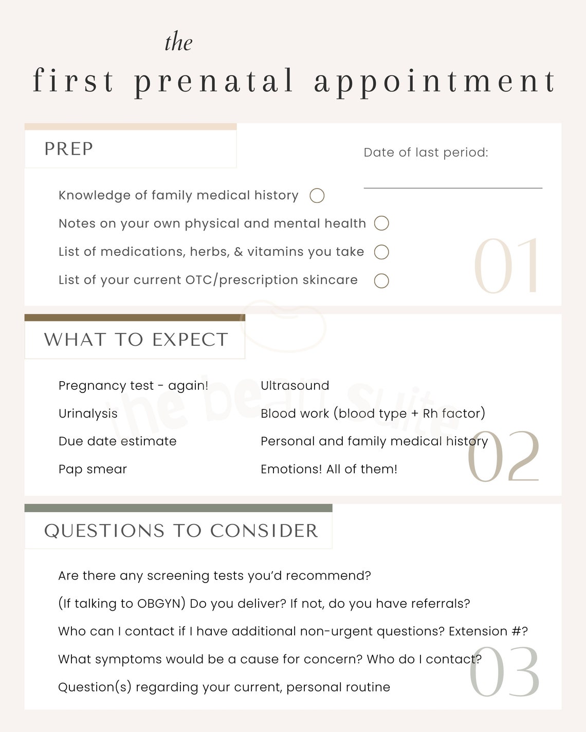 First Prenatal Appointment | Newborn | Pregnancy | Motherhood | 1 Page ...