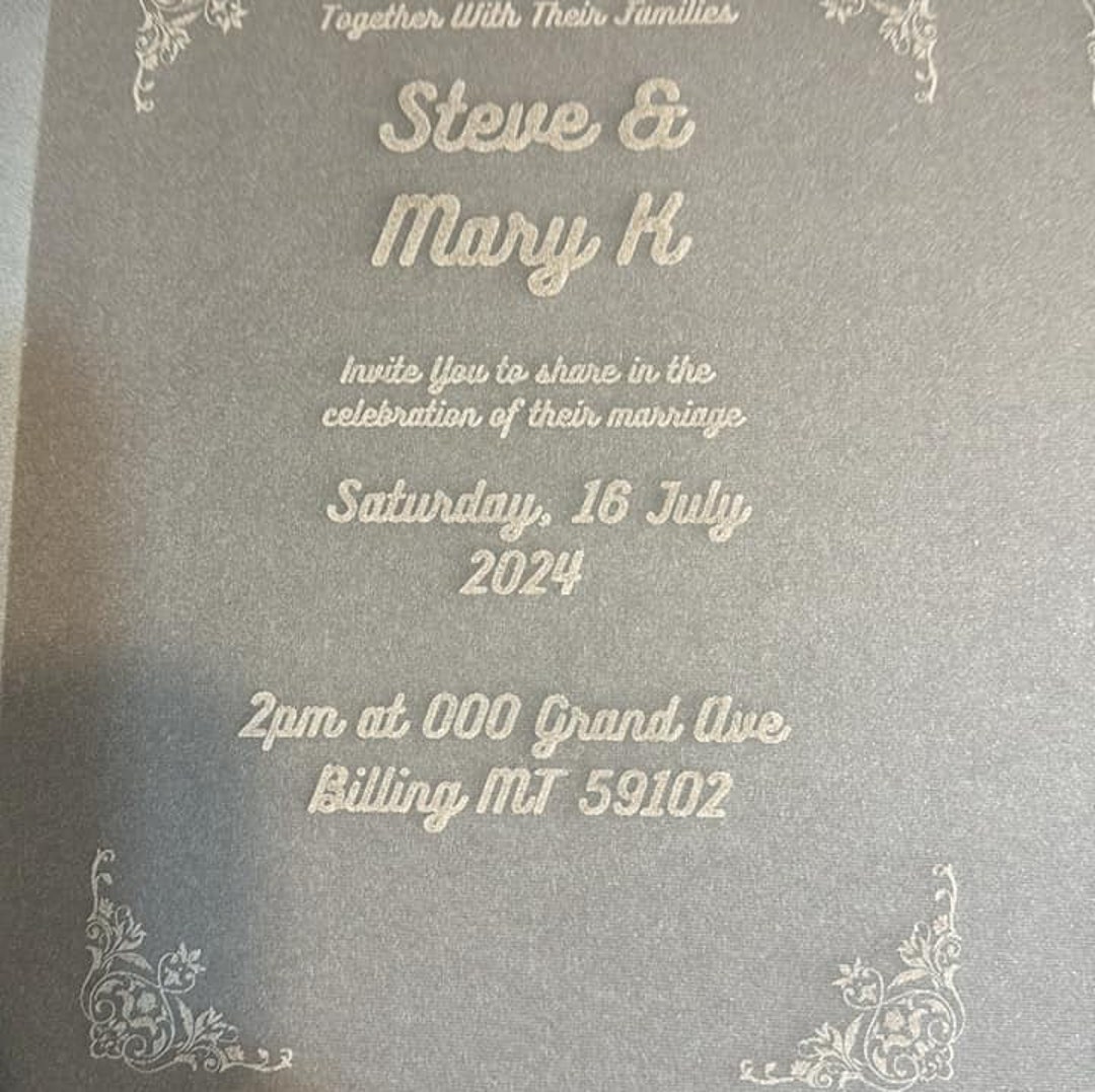 Laser Engraved Wedding Invitation - Etsy
