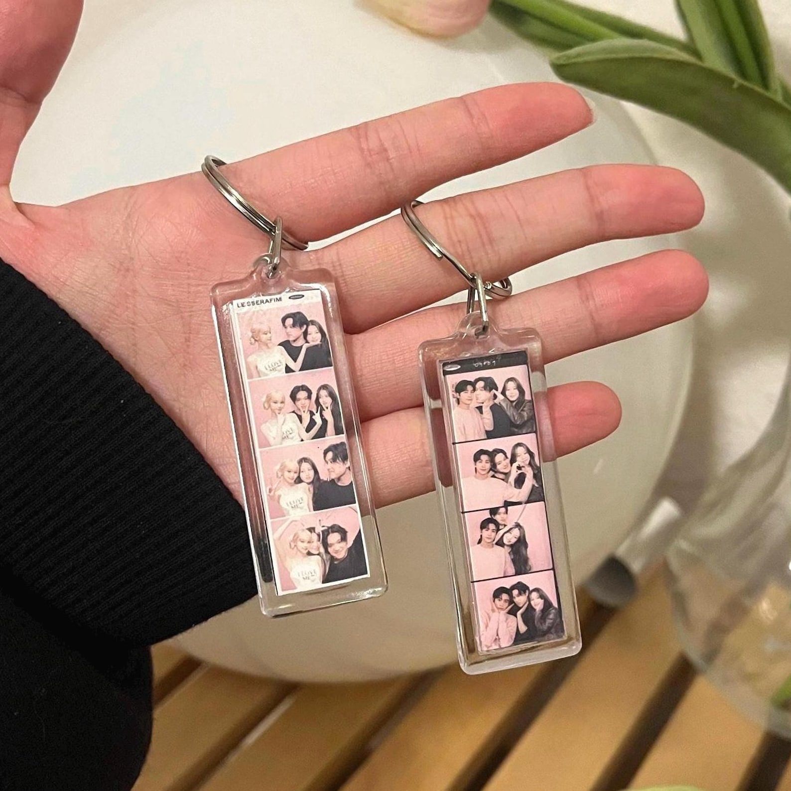 Custom Personalized Photobooth Keychain, Double Sided Photo Strip ...