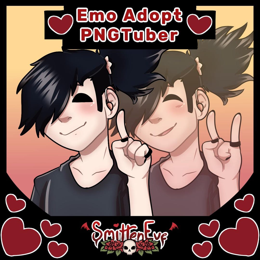 Emo Boy PNGTUBER Adoptable W/ Hearing Aid - Etsy