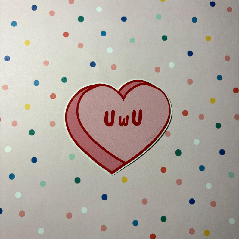 Uwu Sticker Candy Heart - Etsy