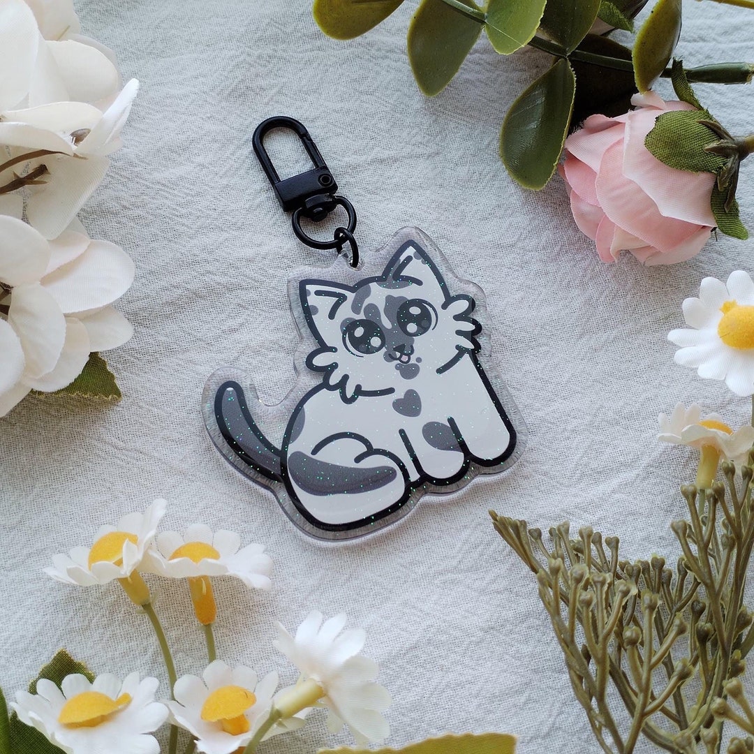 FUNDRAISER for THERAPY CATS Keychain Fundraiser, Glitter Epoxy, Cute ...