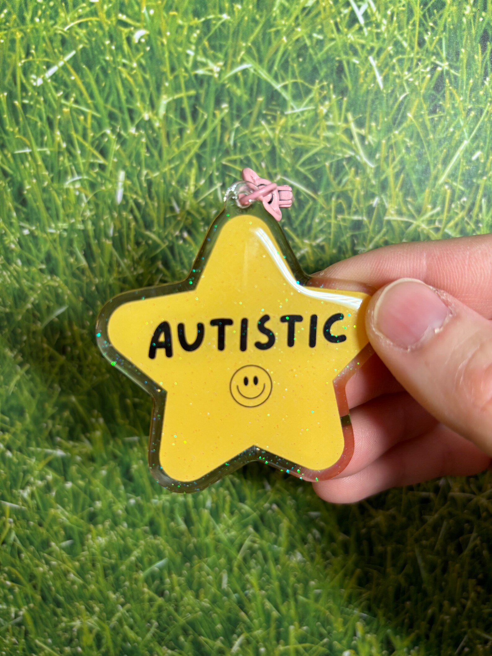KEYCHAIN AUTISTIC STAR Autism Star Glitter Epoxy Acrylic Charm - Etsy