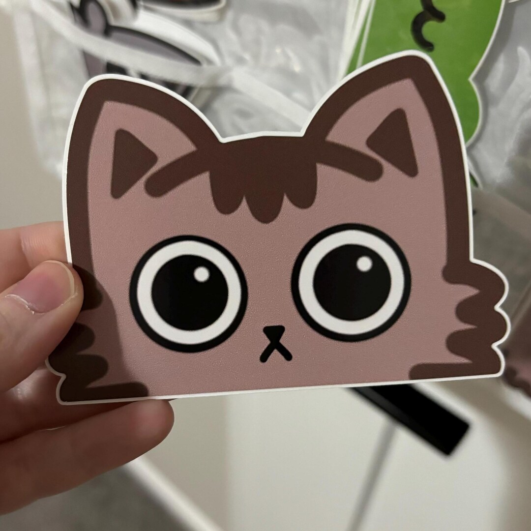 STICKER - 4 Inch PEEKER for Cars; Kitty Cat Tabby Tan Brown Gray - Etsy