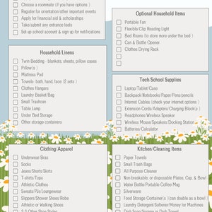 College Dorm Move-in Checklist, University Planning, Cute Aesthetic ...