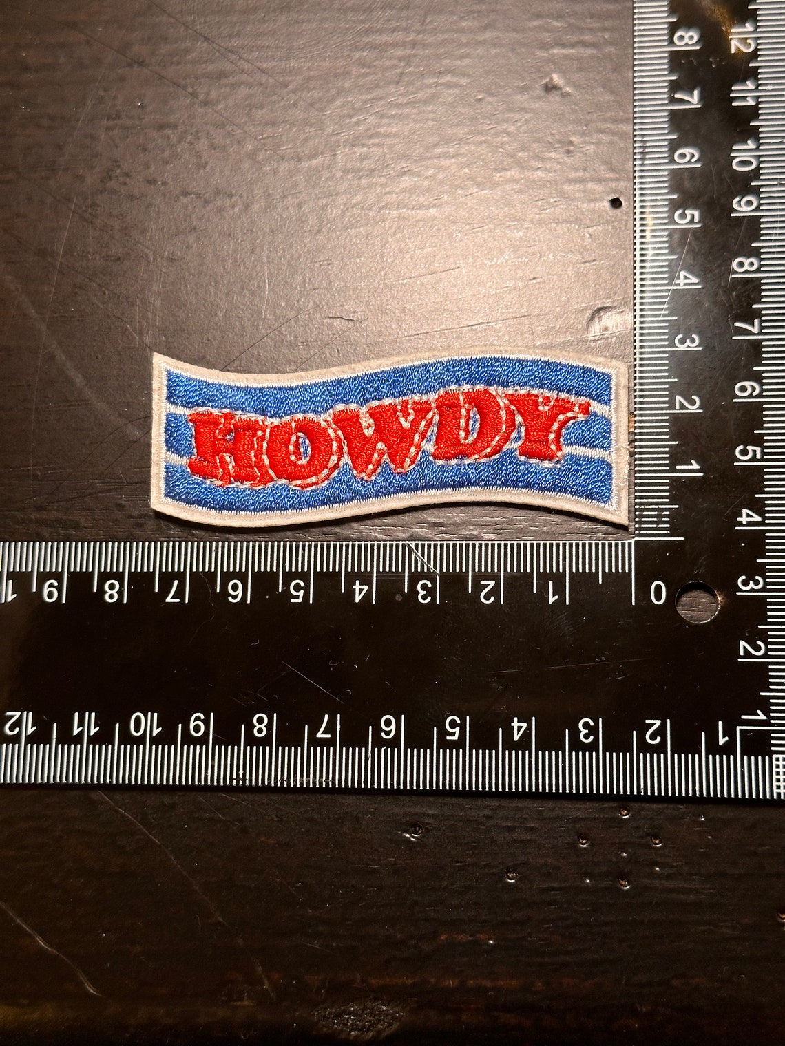 Howdy Embroidered Iron on Patch: Blue and Red Trucker Patch - Etsy
