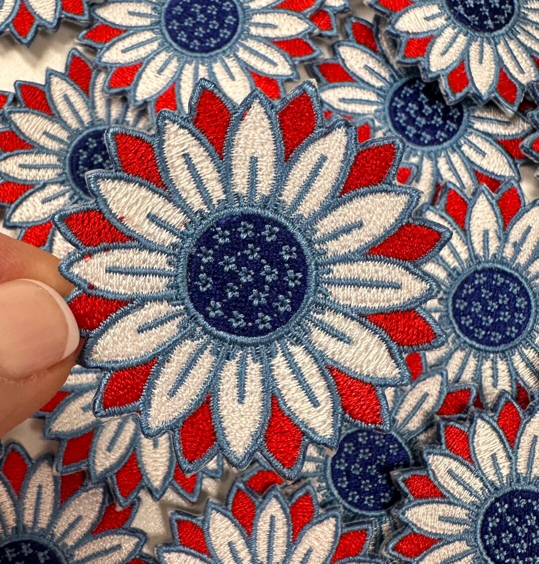 RWB Flower, USA, Patriotic Patch, American Patch, July 4th, Western ...