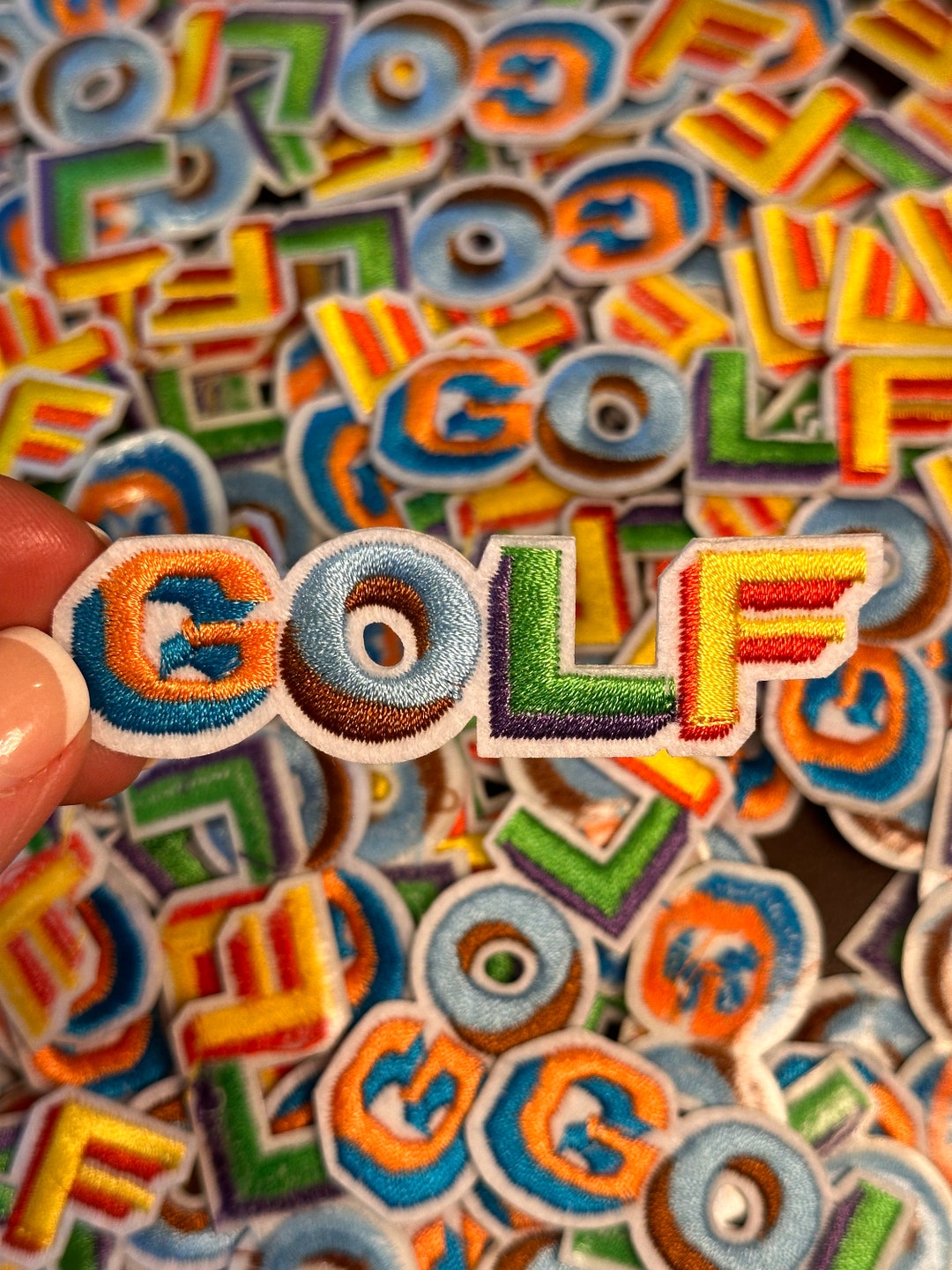 Golf Letters, Golfer Trucker Hat Patch, Colorful Golf Hat Patch ...