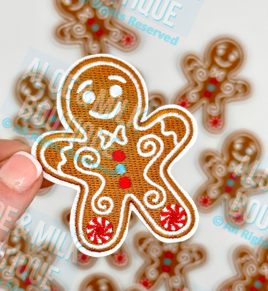 Christmas Gingerbread Man Embroidered Iron on Patch - Etsy