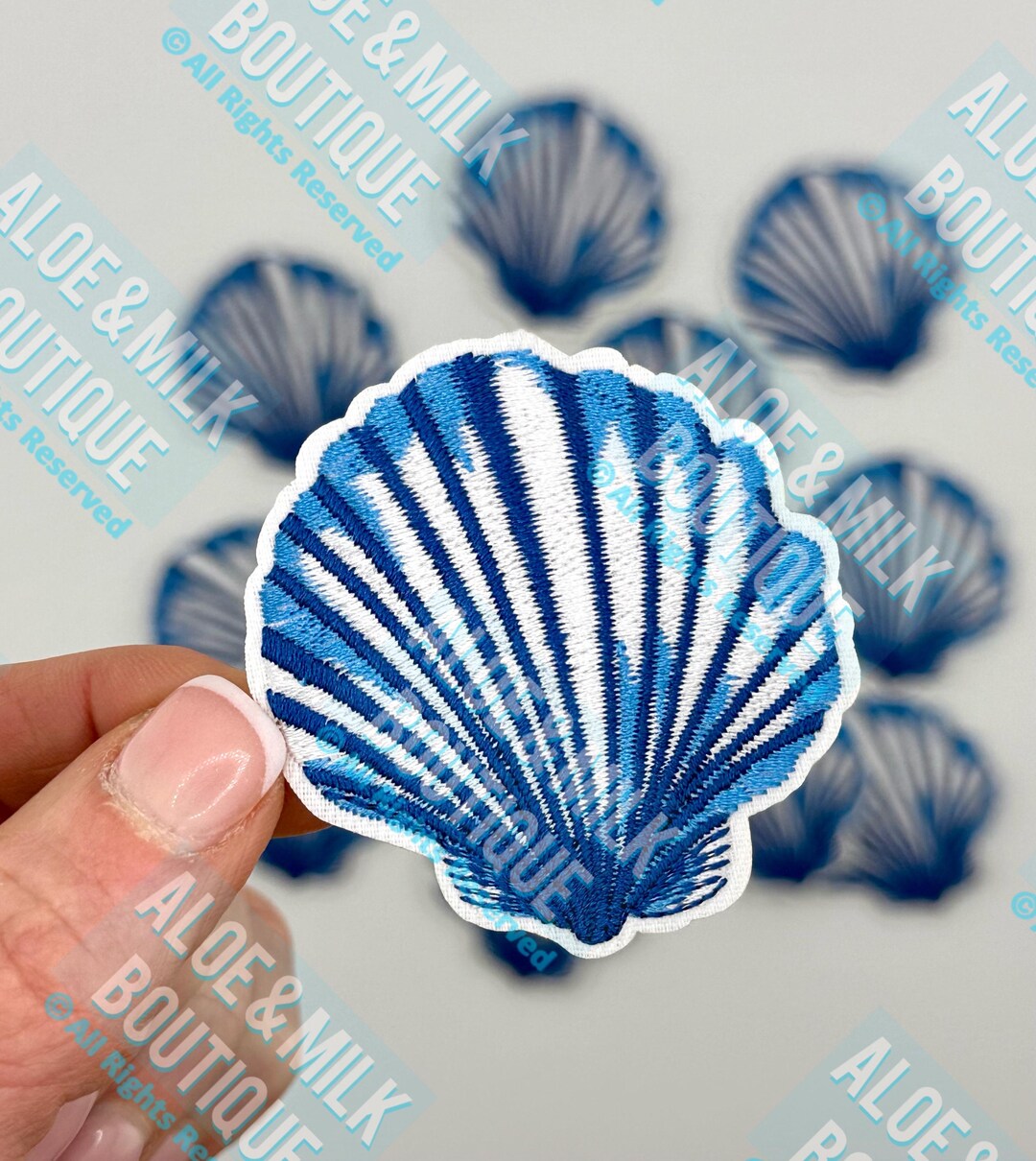 Blue Seashell Patch, Seashells, Beach Shell Patches, Beach Theme Hats ...
