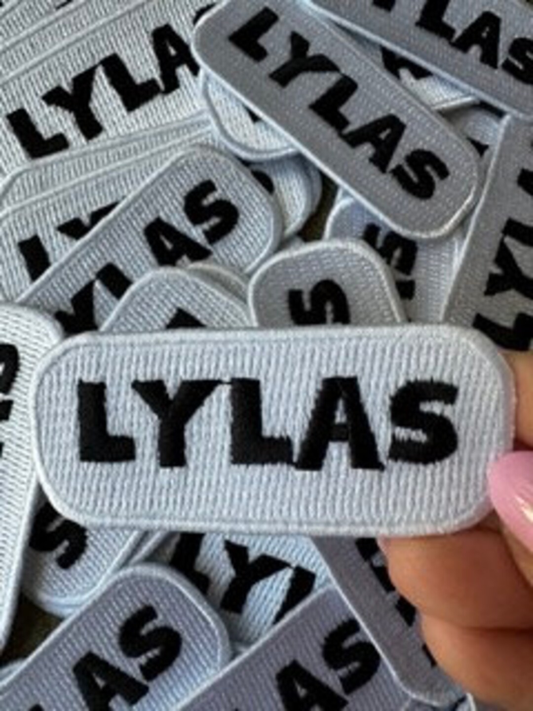 LYLAS Black on White Trucker Hat Patch, Cute Hat Patch, Boutique ...