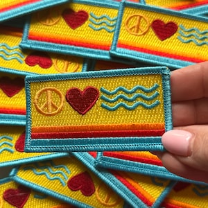 Peace Love Waves, Lake Patch, Beach Patch, Hat Patch, Clothing Patch ...