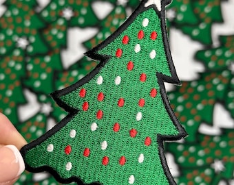 Christmas Tree Chenille Patch, Iron on Applique Christmas Patch, Cute ...
