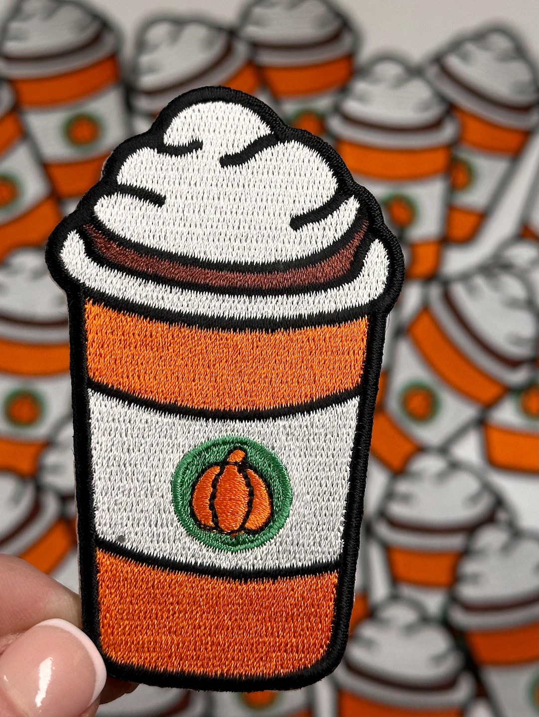 Fall Latte Embroidered Patch: Pumpkin Spice Iron-on Applique - Etsy