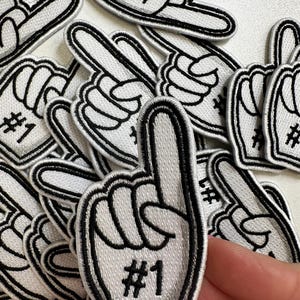 Number 1 Fan Finger Embroidered Patch - Game Day Cheer - Etsy