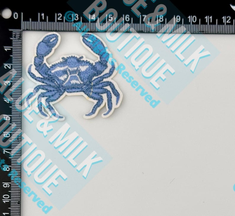 Blue Crab Embroidered Iron-on Patch: Beach Theme - Etsy