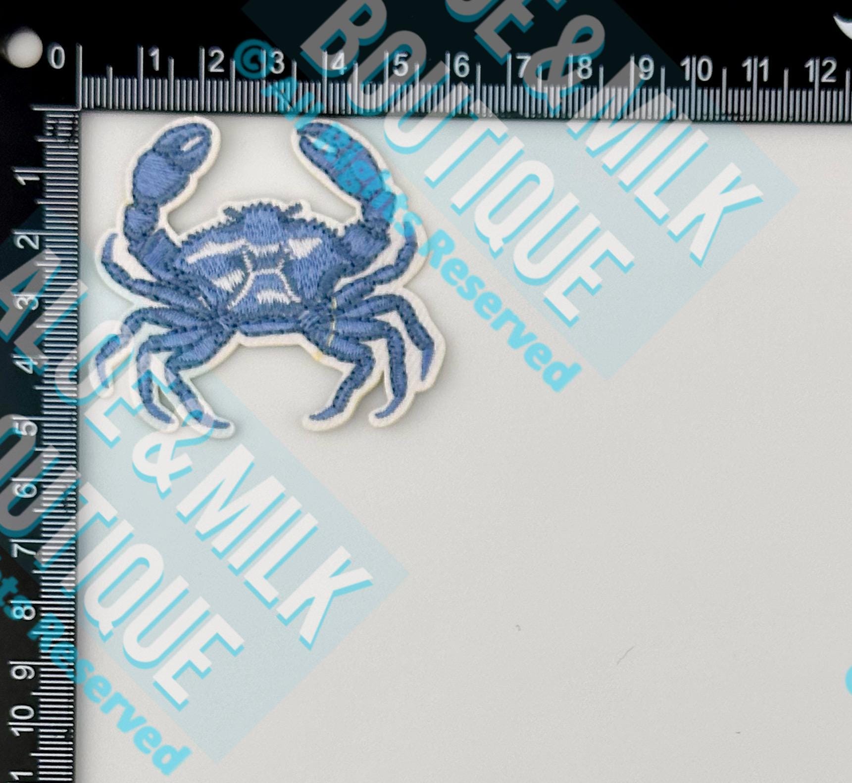 Blue Crab Embroidered Iron-on Patch: Beach Theme - Etsy