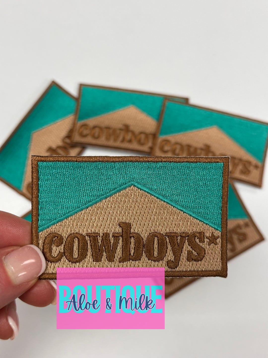 Cowboys Teal Embroidered Patch: Western Rodeo Applique - Etsy