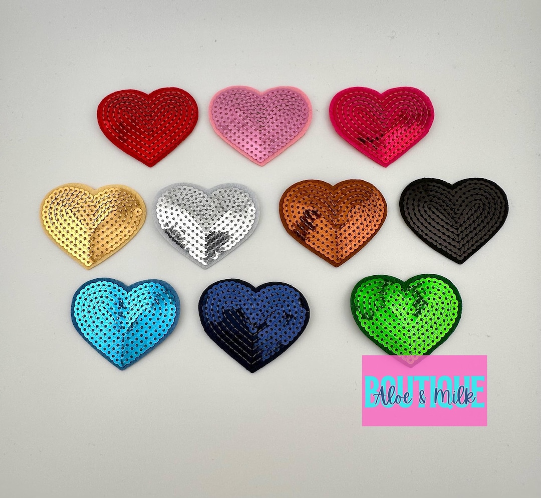 Sequin Heart Small 6.4cm, Heart Patch, Sequin Heart Patch, Dance, Cheer ...