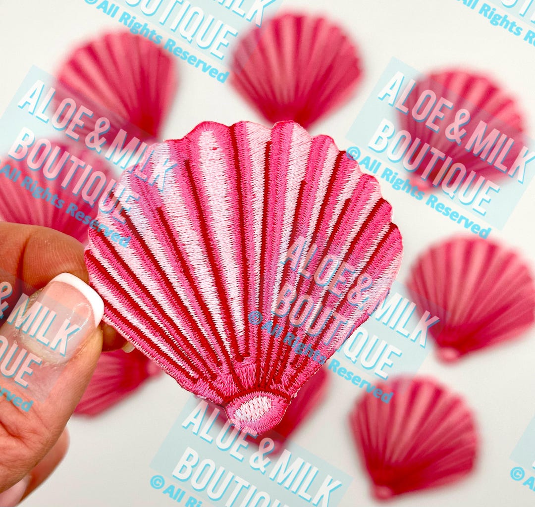 Pink Seashell Patch: Embroidered Iron-on Applique - Etsy