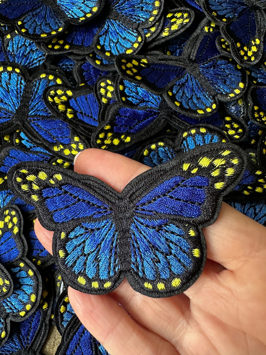 Butterfly Royal Blue Large, Butterfly Iron on Patch, Butterfly Patch ...