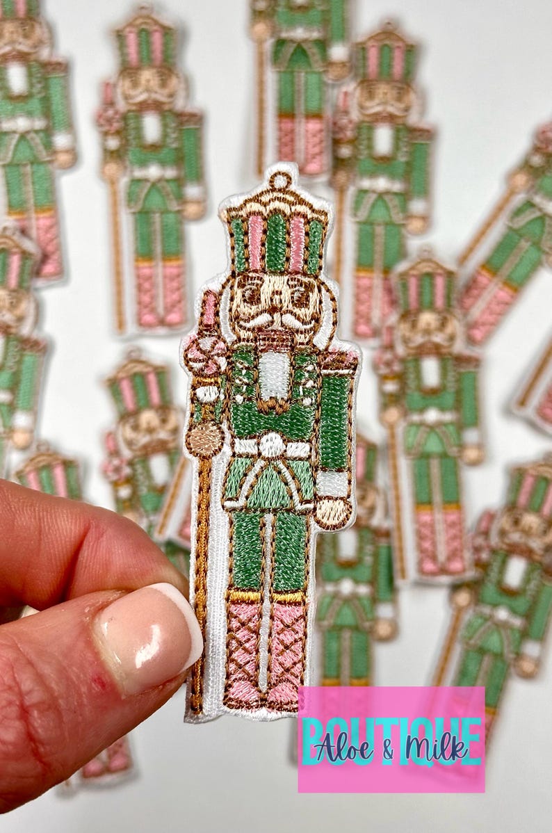 Embroidered Christmas Nutcracker Patch: Iron on Applique (8cm X 2.5cm ...